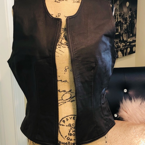 Amanda Smith | Jackets & Coats | Amanda Smith Leather Zip Vest Brown ...